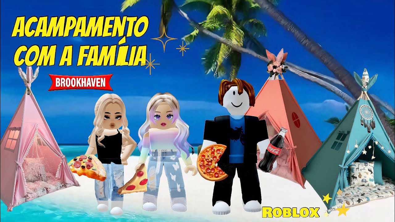 ACAMPAMENTO NA PRAIA - Roblox Brookhaven - YouTube