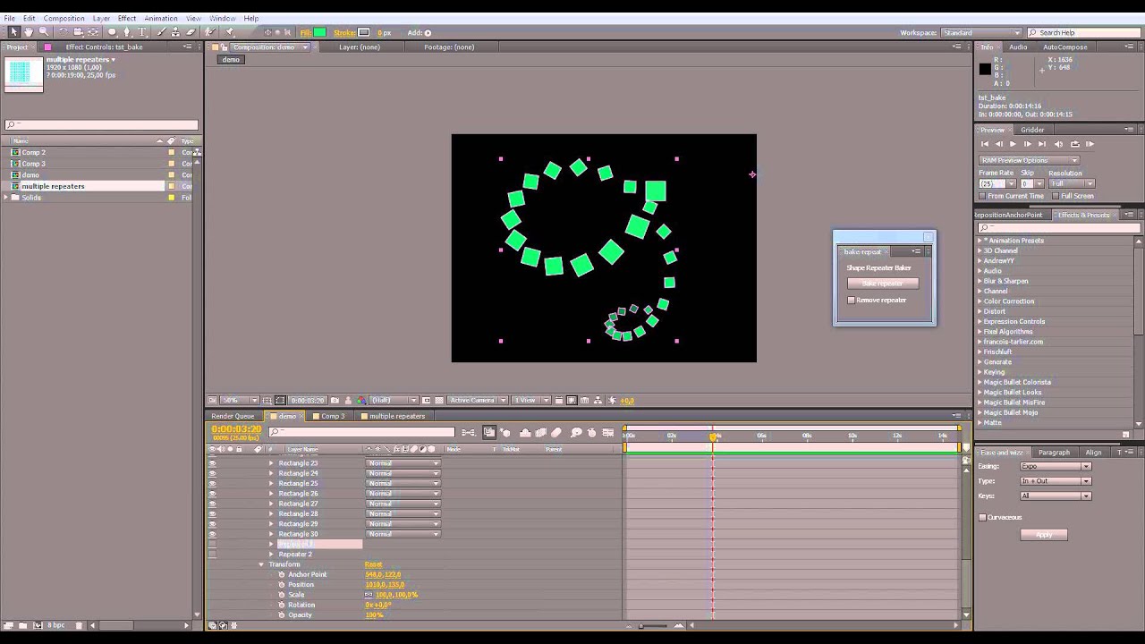 Shape Repeater Baker Demo - YouTube