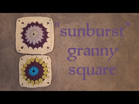 Crochet sunburst granny square