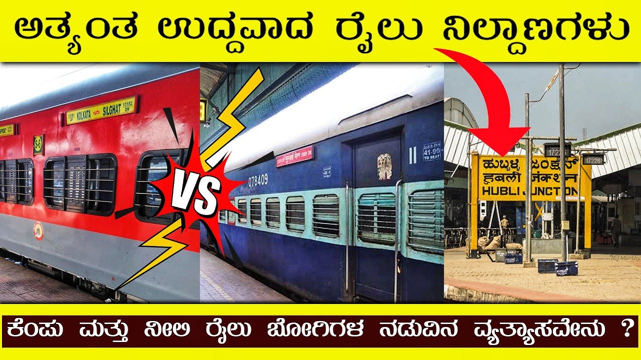 Hubballi Junction | Longest Railway Platform In The World | Blue and ...