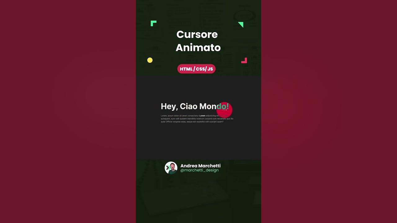 Custom Cursor Animation Awwwards Stile in HTML / CSS / JS - YouTube