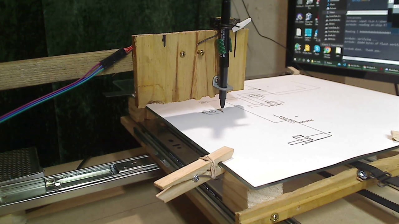 2D plotter bed - YouTube