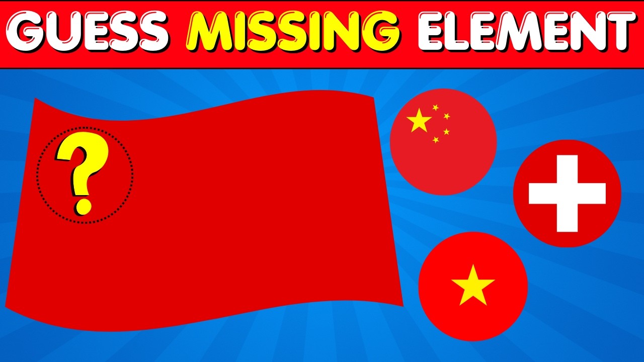 Guess The Missing Flag Element🏳️‍🌈| Easy, Medium, Hard, Impossible ...