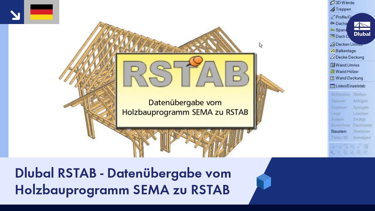 Dlubal RSTAB - Datenübergabe vom Holzbauprogramm SEMA zu RSTAB - YouTube