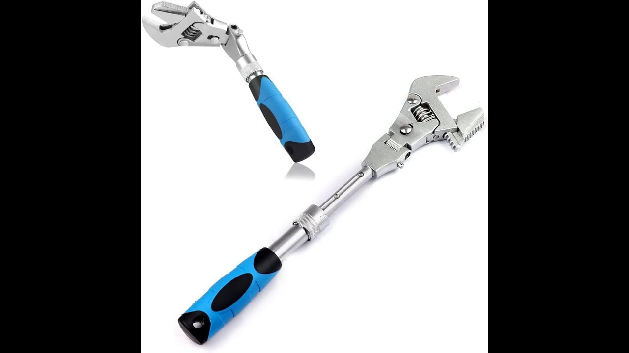 Quistala 180° Rotating Head Ratcheting Multi-Function Adjustable Wrench ...