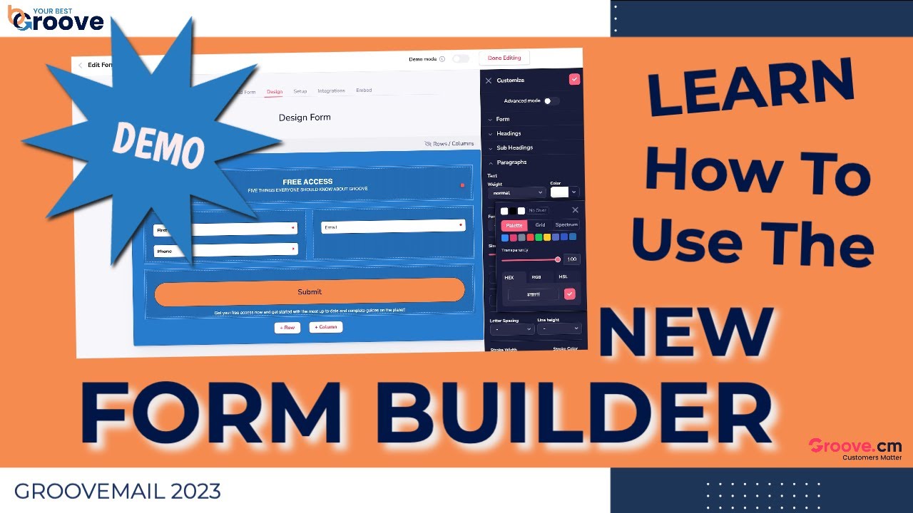 Let's learn how to use the new form builder in Groove! - YouTube