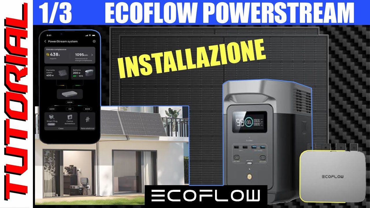 1/3 Fotovoltaico da balcone con accumulo TUTORIAL installazione Ecoflow Powerstream - YouTube