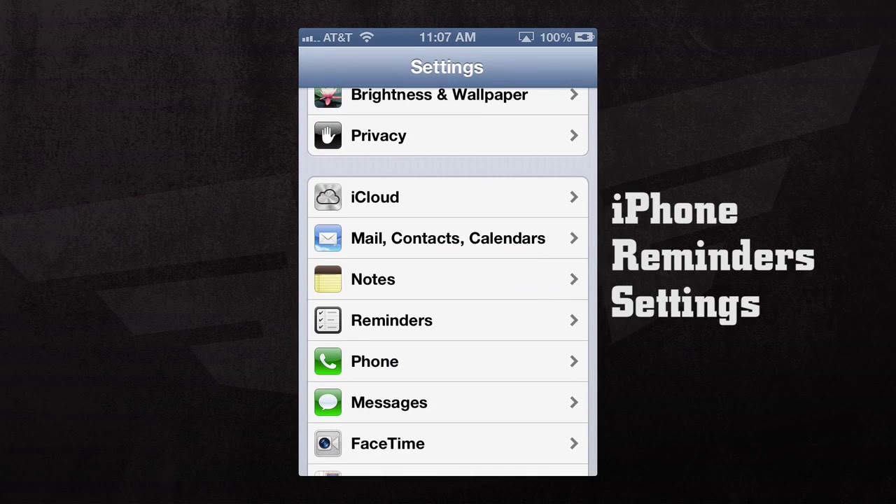 iPhone iOS 6 Settings Reminders Settings guide - YouTube