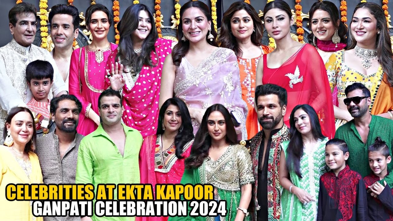 Ekta Kapoor Ganpati Aarti 2024 | Mouni Roy, Shraddha Arya, Sakshi Tanvar, Chirag Paswan, Krystle ...
