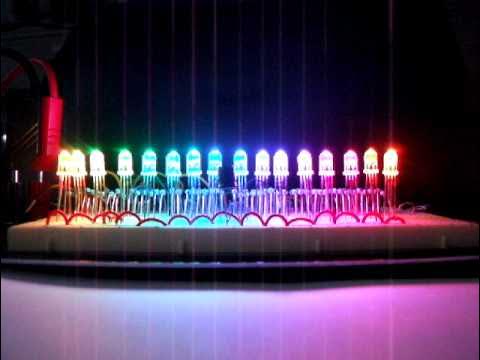 PWM with shift registers for Arduino: ShiftPWM example 1 - YouTube