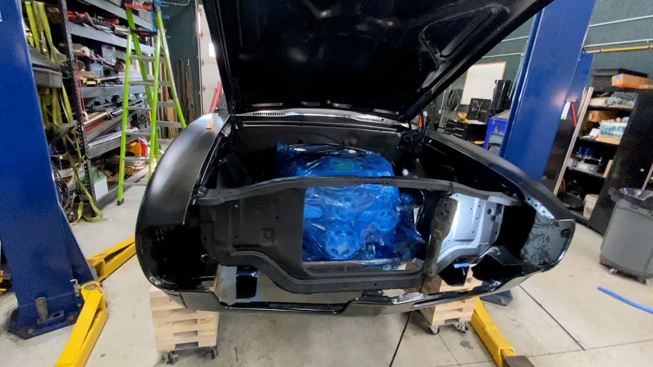 67 Firebird, Part 87, Fitting up the front end sheet metal - YouTube