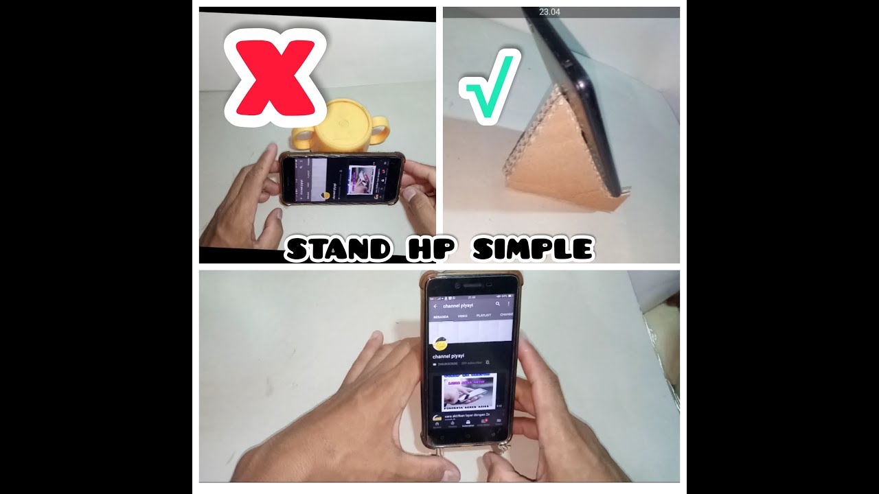 cara membuat stand hp yg paling mudah - YouTube
