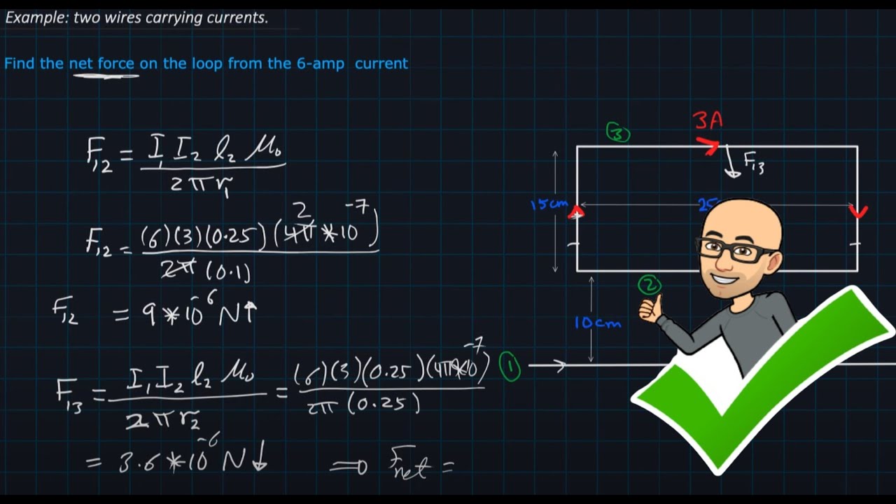 How to find the net force on a rectangle loop carrying current due to a ...