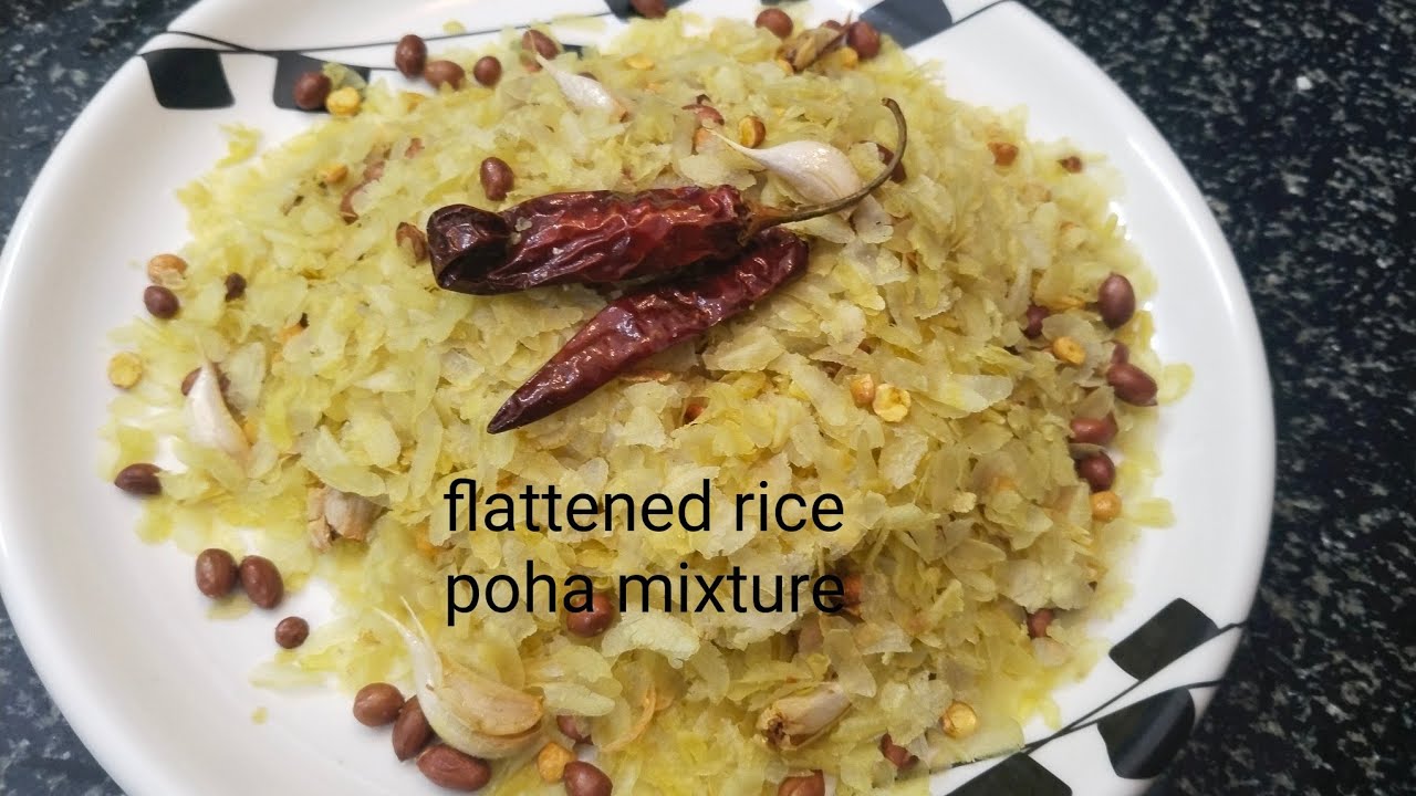 poha mixture recipe || Diet flattened rice fry recipe || roasted poha ...