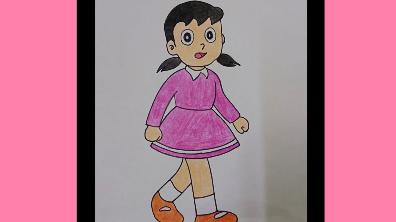 How to draw shizuka step by step from doraemon || shizuka easy drawing ...
