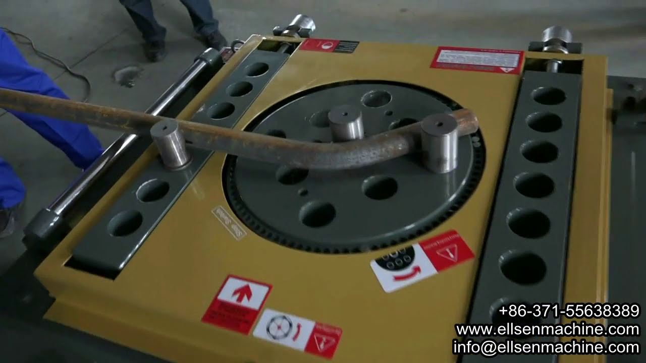 Operation of automatic bar bending machine - YouTube