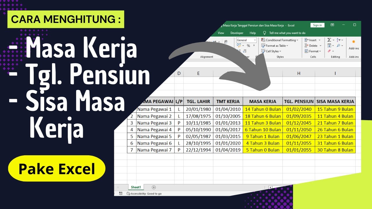 Cara Menghitung Masa Kerja Tanggal Pensiun dan Sisa Masa Kerja - YouTube