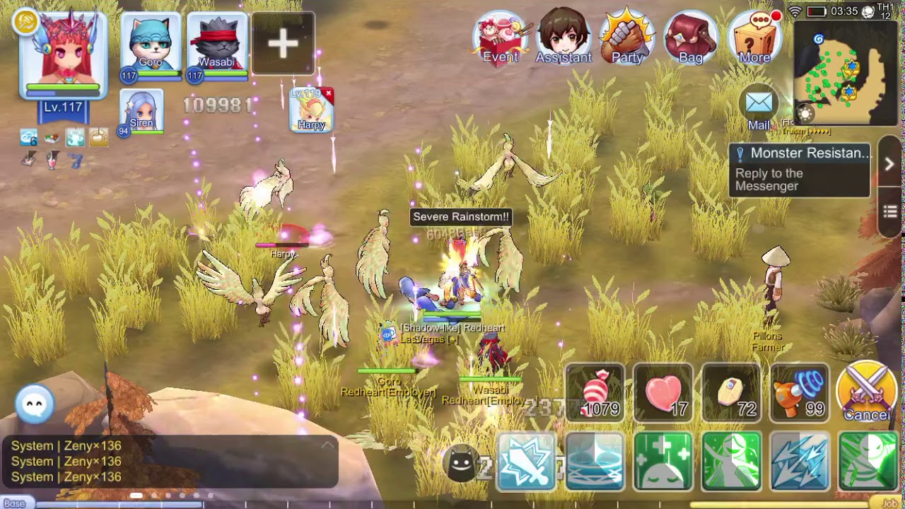 [RAGNAROK ONLINE MOBILE) Wanderer Easy Hunt with Severe Rainstorm ...