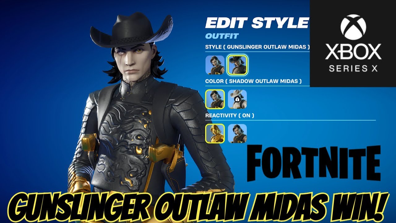 FORTNITE GUNSLINGER OUTLAW MIDAS WIN! XBOX CHAPTER 6 SEASON 2 - YouTube