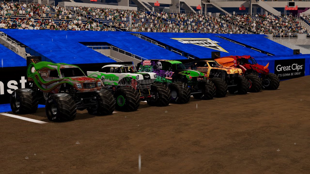 Monster Jam 5 Truck Freestyle - All 5 Chassis! - YouTube