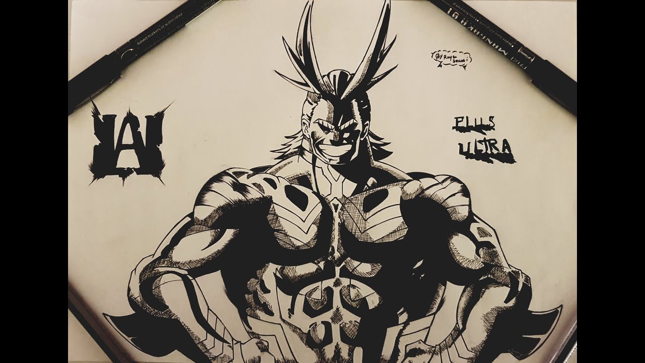 Drawing Allmight - My hero Academia - YouTube