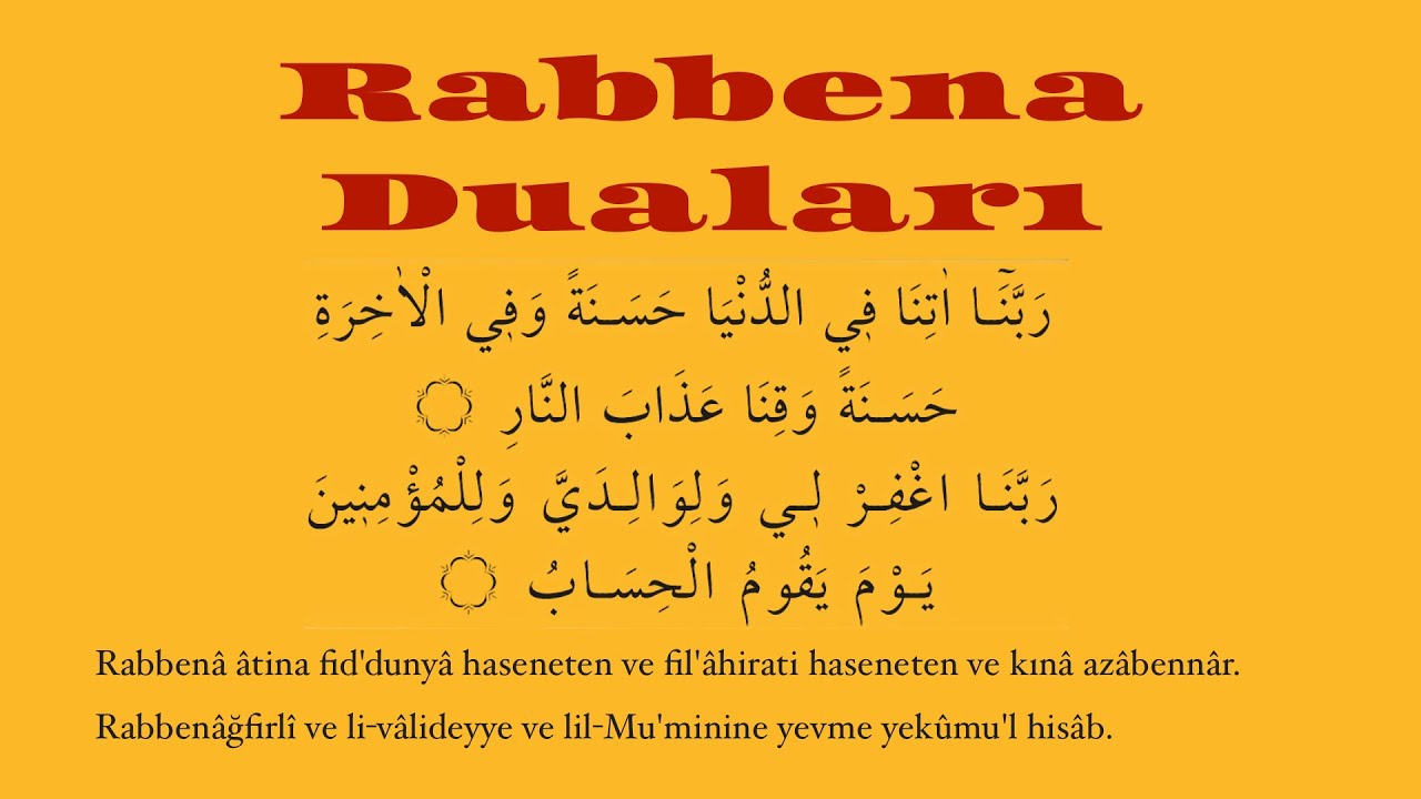 Rabbenâ Duaları (Rabbena Atina, Rabbenağfirli) İshak Danış - Namaz ...