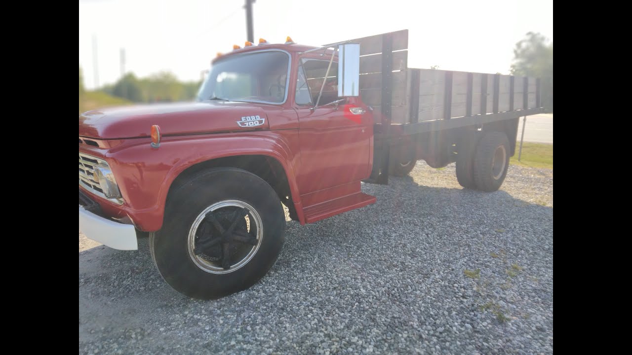 Taking a drive in our 1963 Ford F700 - YouTube
