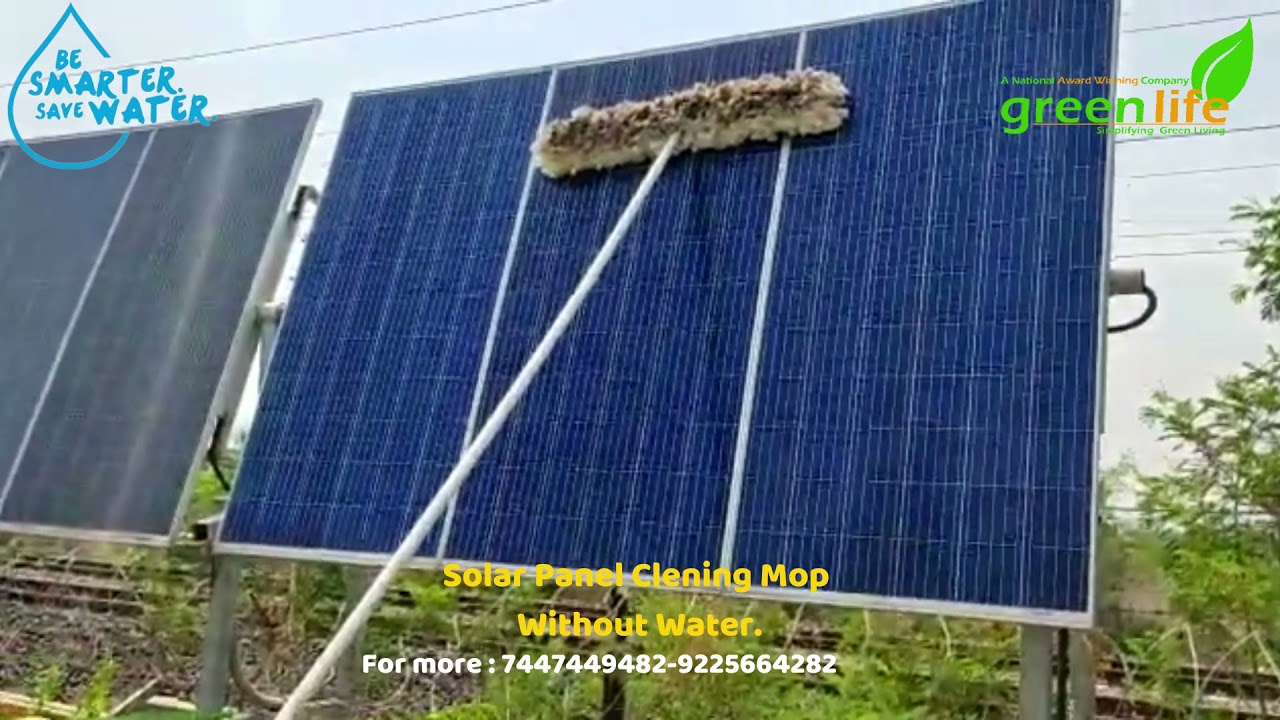 Solar Panel Cleaning Mop. - YouTube