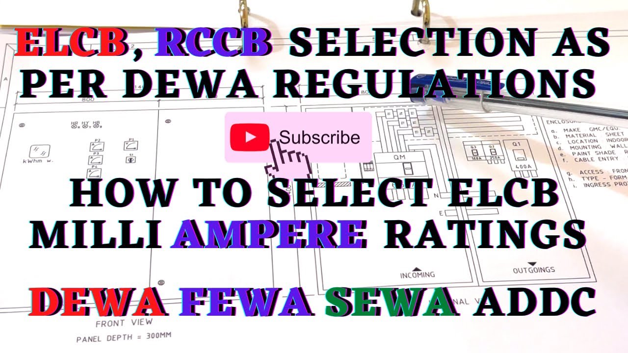 ELCB,RCCB selection as per DEWA regulation| ELCB mA Rating - YouTube