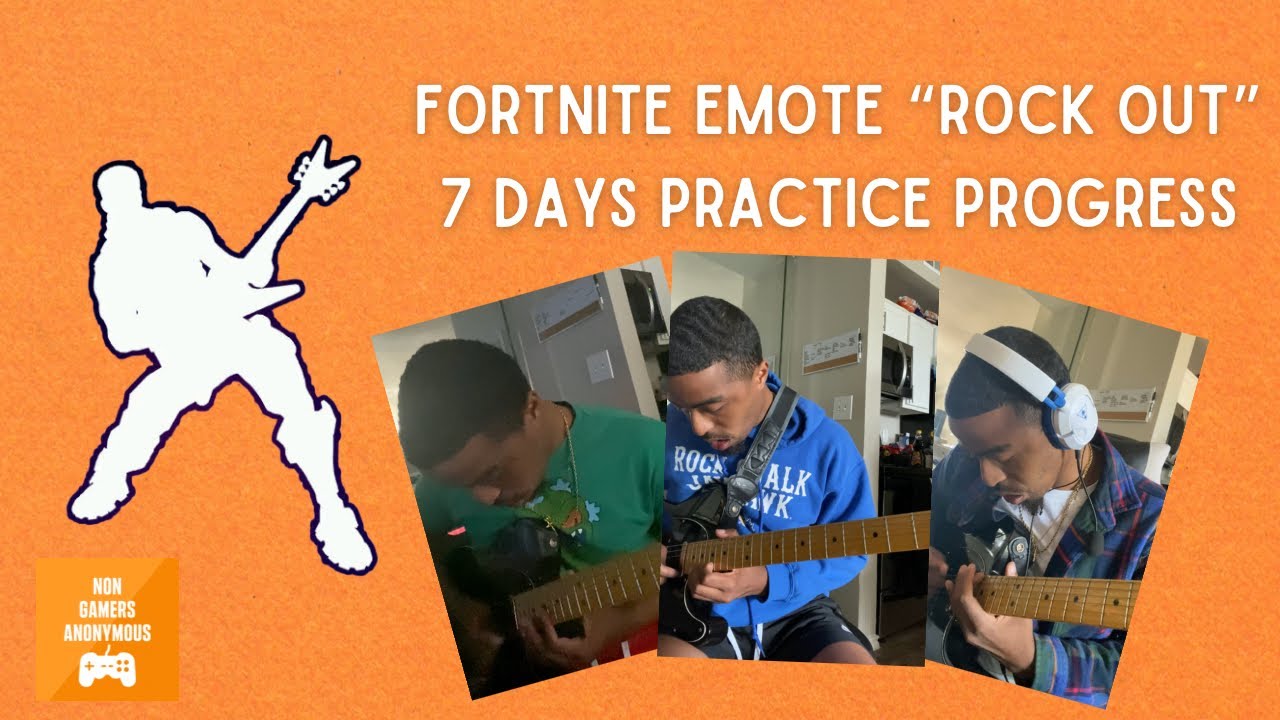 Fortnite "Rock Out" Emote on Real Guitar! 7 Day Practice Progress ...