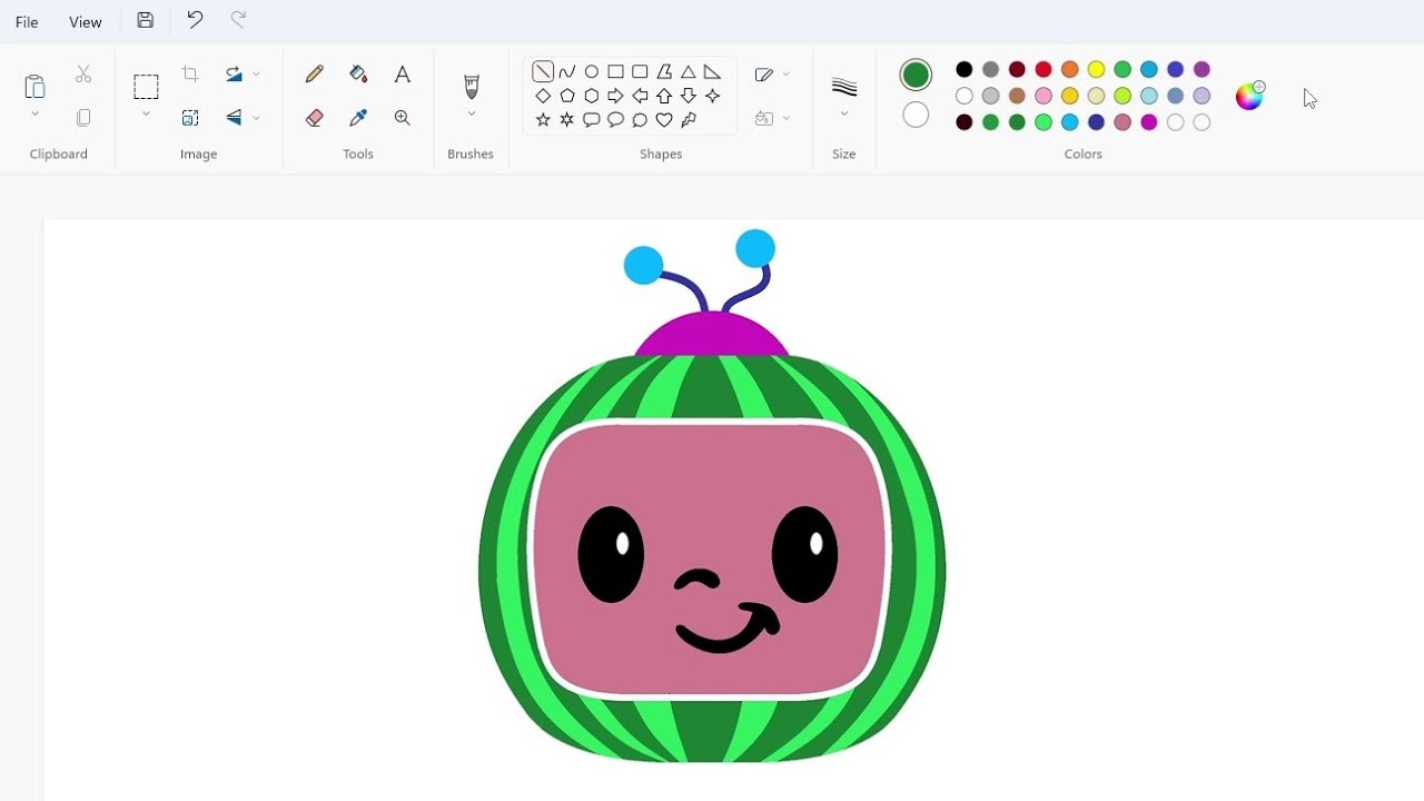 How to draw a Cocomelon logo using MS Paint | How to draw on your ...