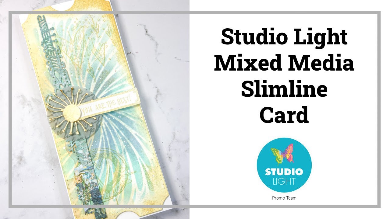 Studio Light Mixed Media Slimline Card - YouTube