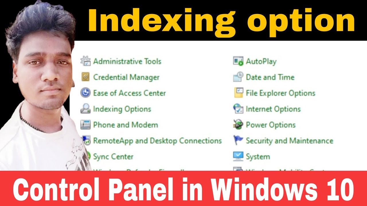 Indexing option | Control panel | Windows 10 | The AB - YouTube