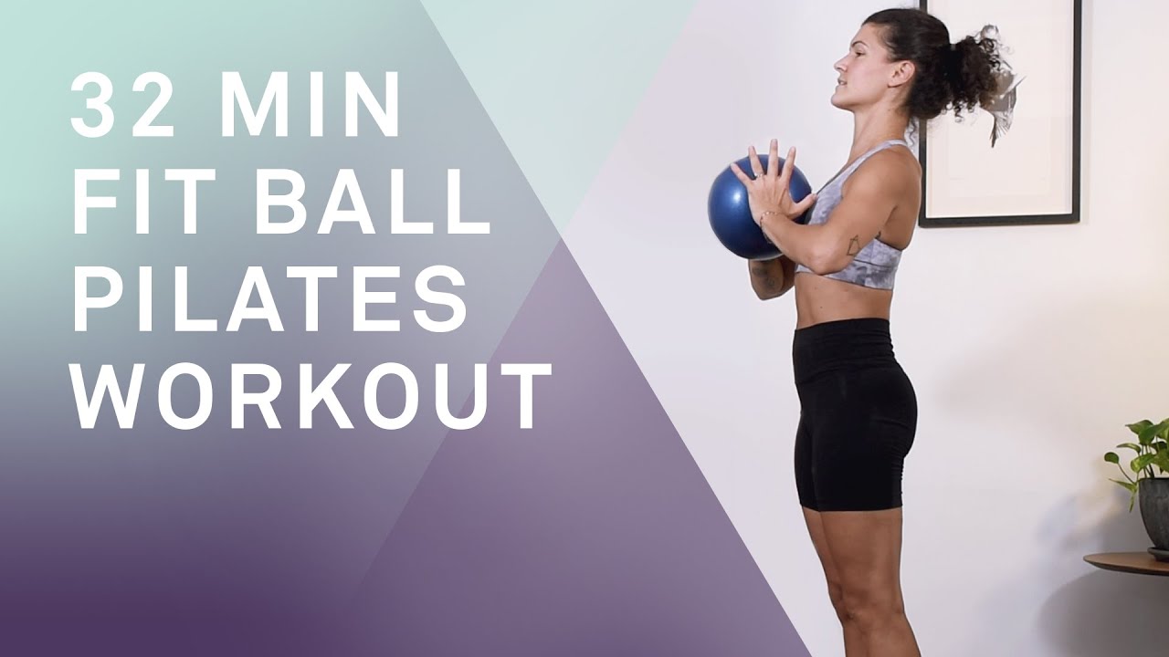 32 Minute Fitball Full Body Pilates At Home Workout | No Props Required ...