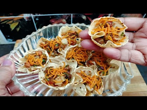 Mouthwatering Papad kotori Chaat Recipe, Yummy Snacks in Bengali by ...