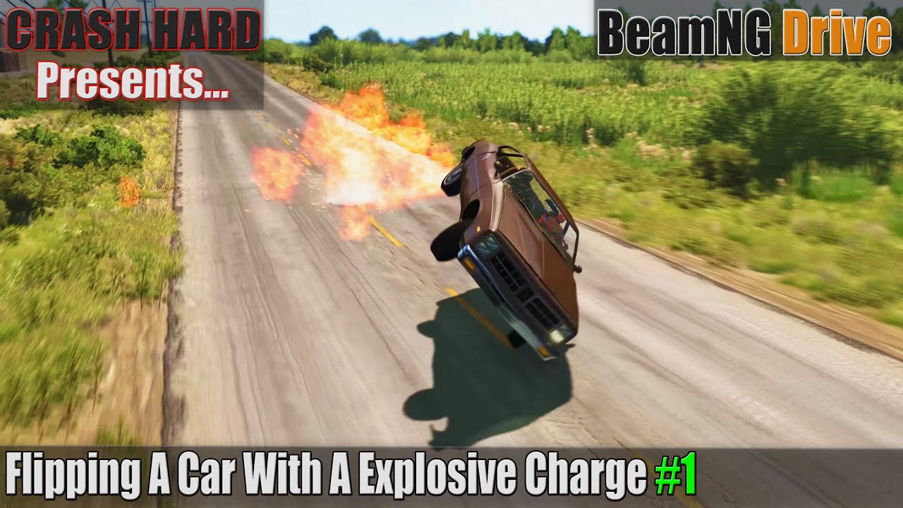 BeamNG Drive - Flipping A Car With A Explosive Charge #1 - YouTube
