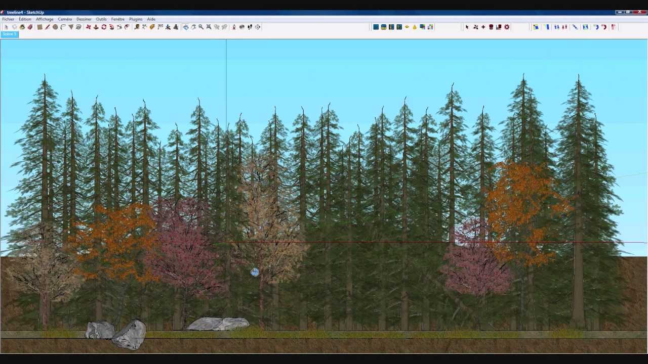 Sketchup to Kerkythea : "(french) Treeline texture tutorial." - YouTube
