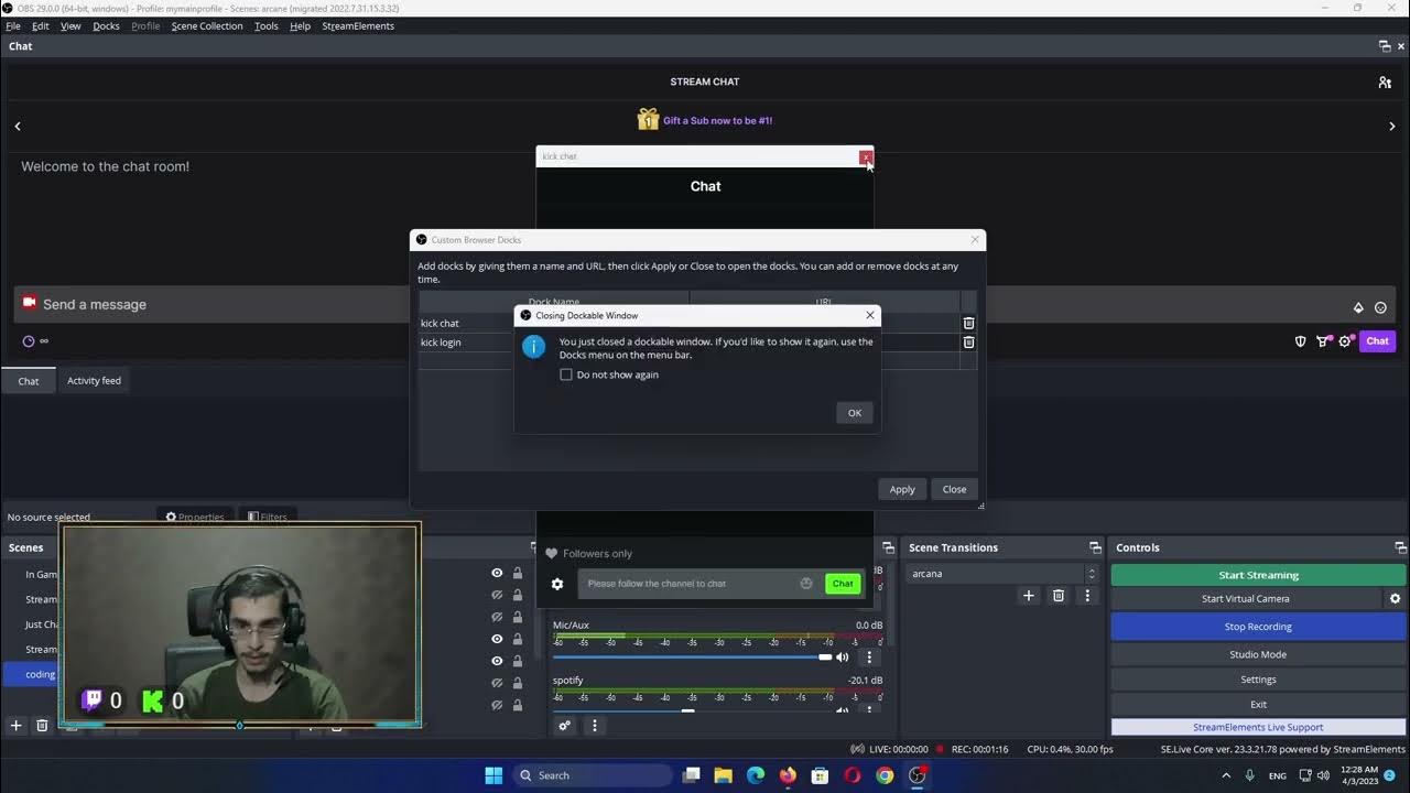 A Step-by-Step Guide to Setup Kick Chats on OBS Docks + fix Reply - YouTube