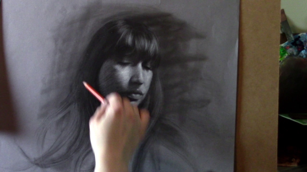 Self Portrait Charcoal Drawing Demo - YouTube