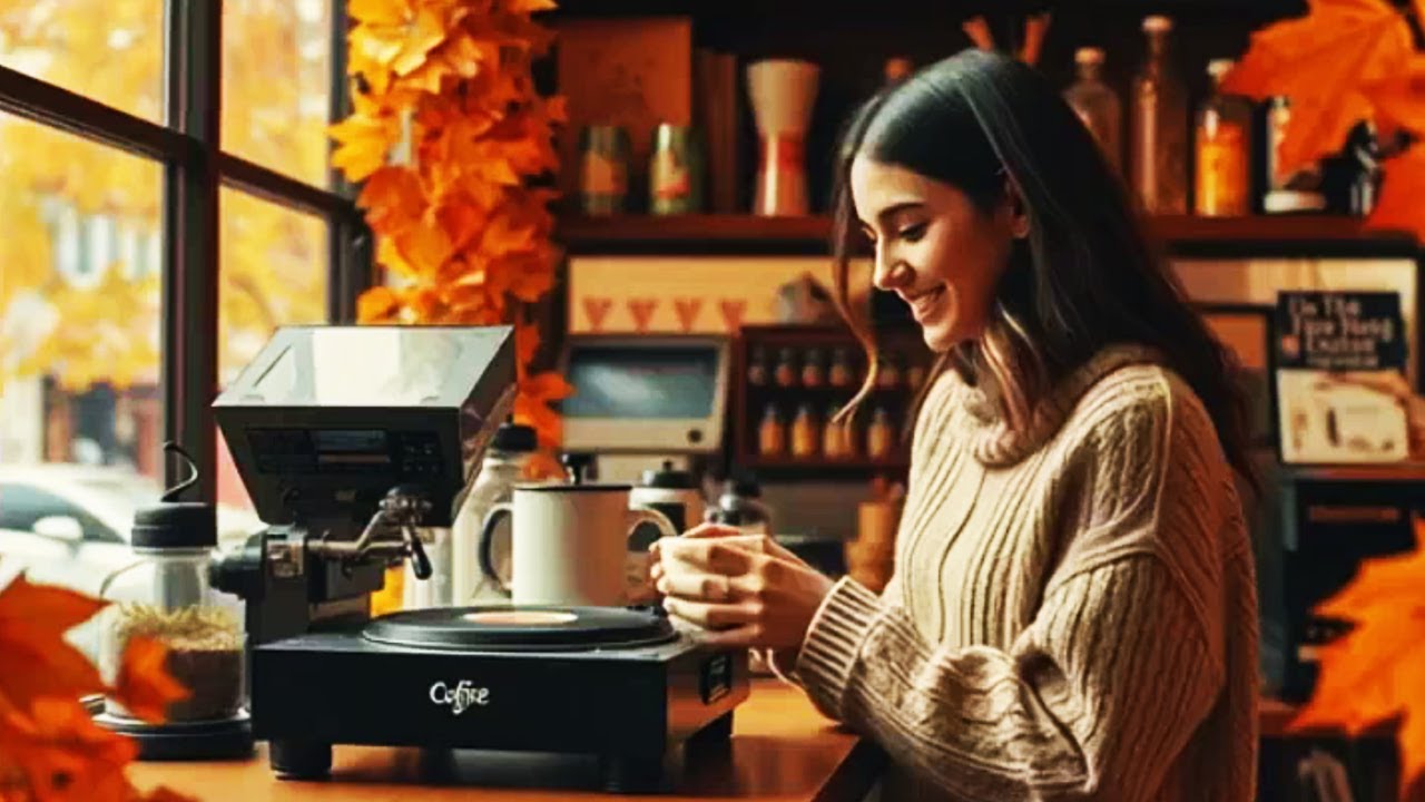 🌹 🎧 Relaxing Fall Coffee House Charm. Cozy Fall Coffee Shop Ambience ...