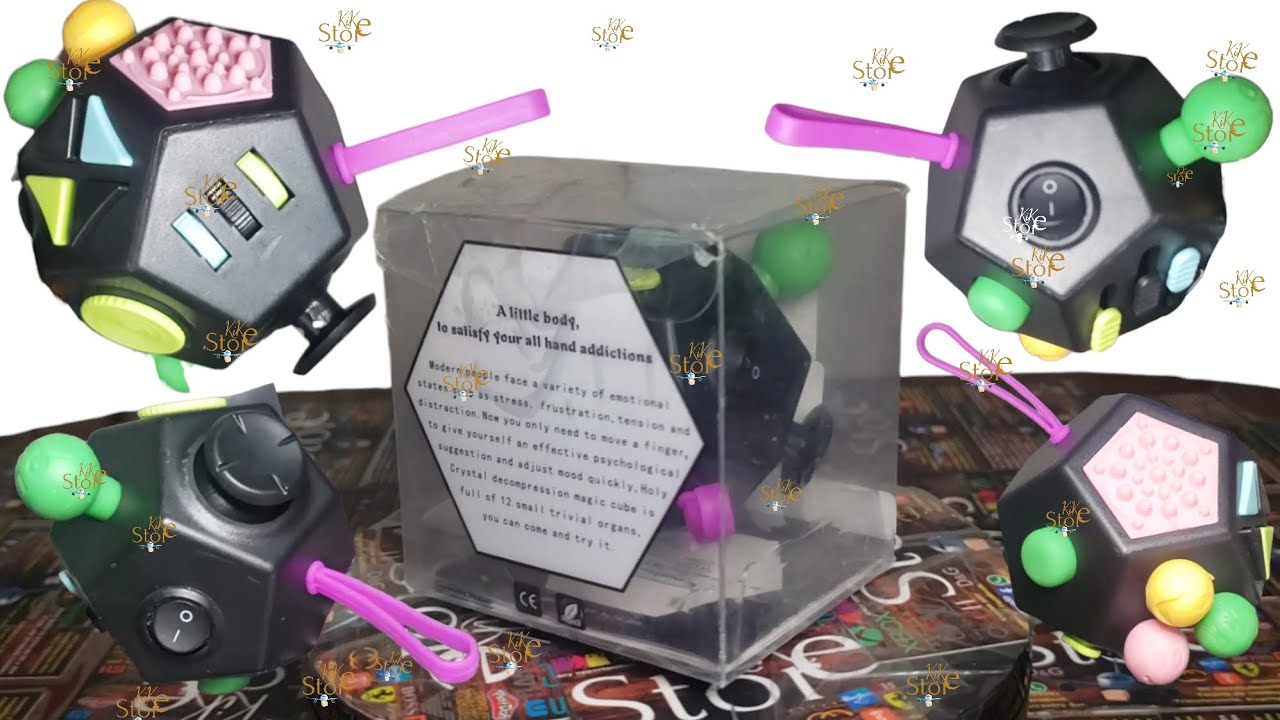 EXHIBIR Stress Fidget Cube Dado de 12 lados Cubo mano dedo DODECAGONO ...