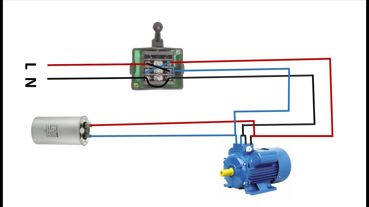 single phase motor Reverse forward connection - YouTube