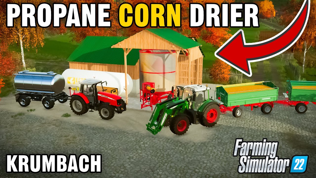 DRYING CORN IN THE PROPANE DRIER! | Krumbach | Farming Simulator 22 ...