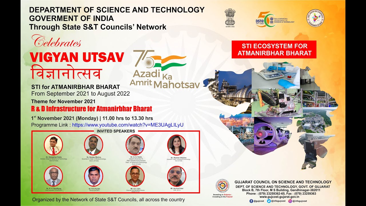 GUJCOST Celebrates Vigyan Utsav | R&D Infrastructure for Atmanirbhar ...
