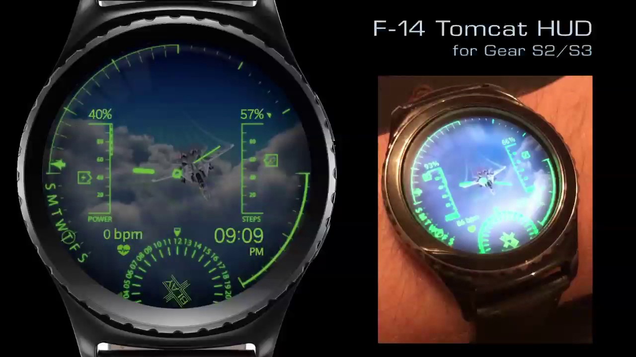 F-14 Tomcat HUD - animated watchface - YouTube