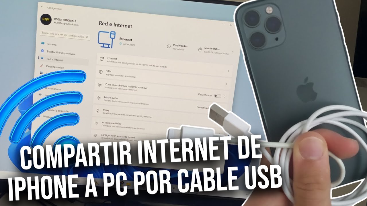 Compartir Internet de iPhone a PC por Cable USB - YouTube