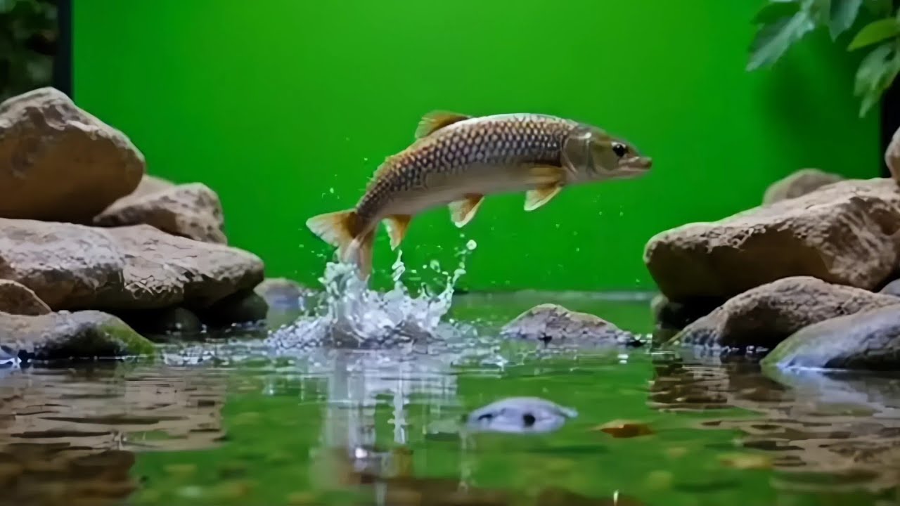 river green screen no copyright | fish jumping green screen video - YouTube