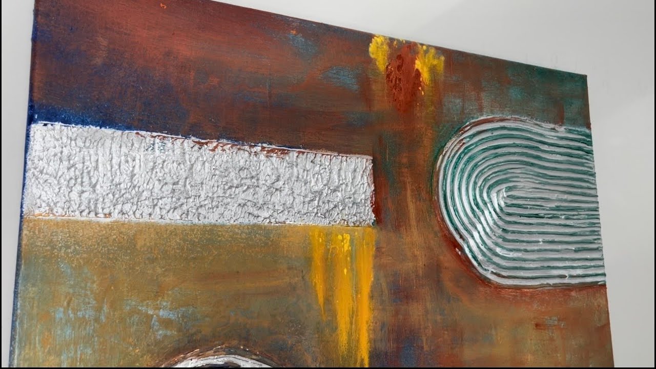 Textured Abstract painting with hidden colors made with Sponge 🧽 # ...