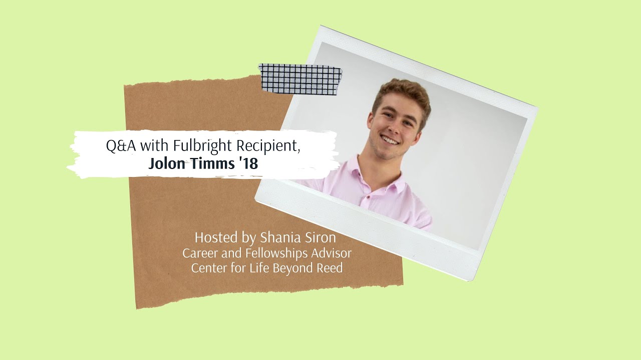 Q&A with Fulbright Recipient, Jolon Timms '18 - YouTube
