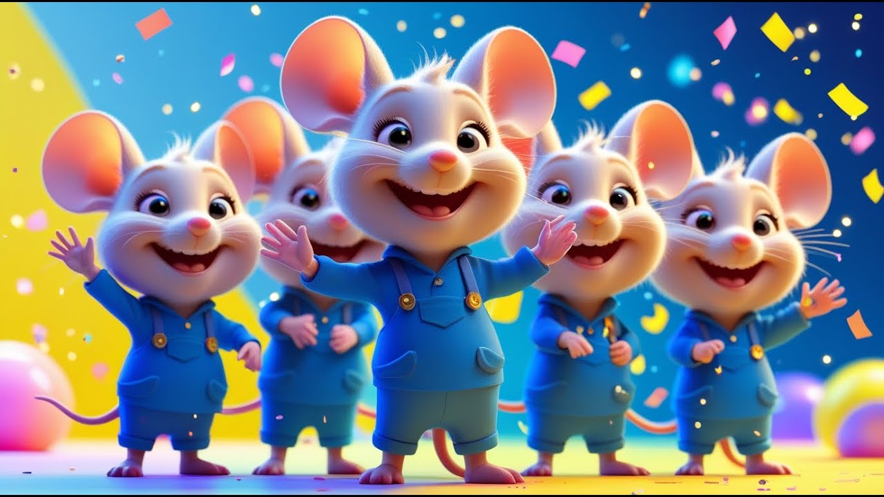 🎵 Five Little Mice Went to Town | Fun Nursery Rhyme for Kids | Sing ...
